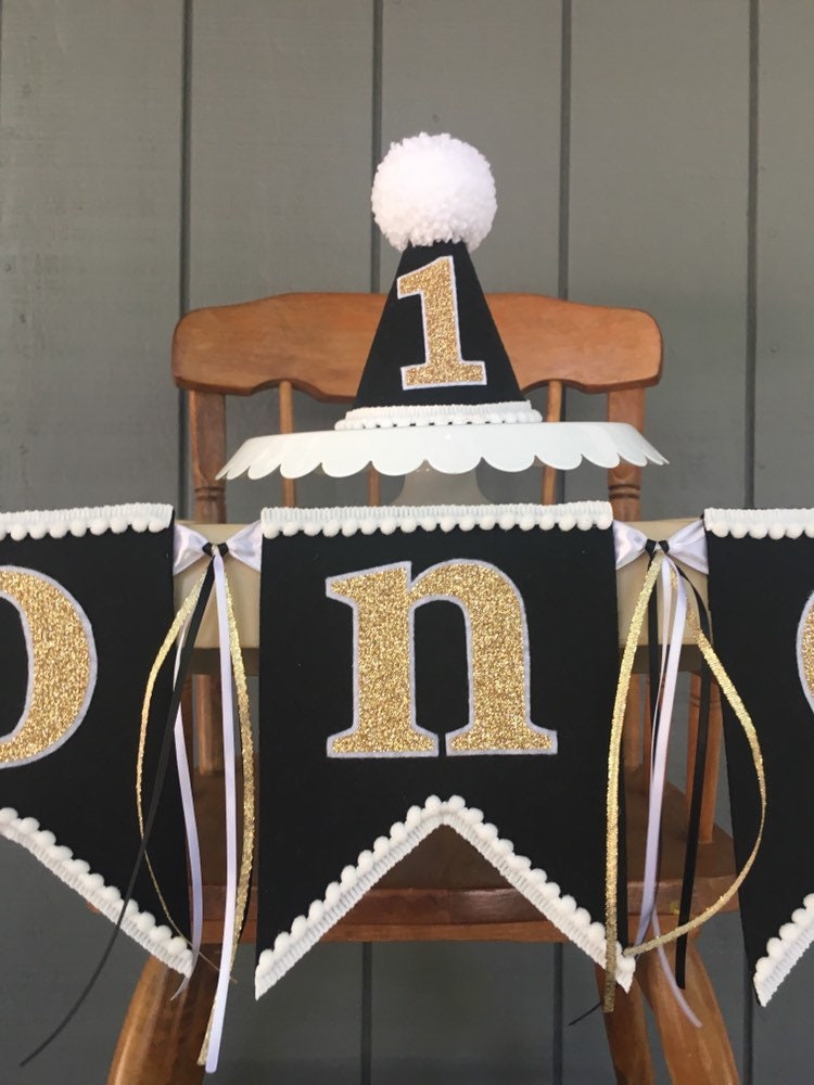 Boys 1st Birthday Hat and High Chair Banner - First Birthday Hat - Boys ...