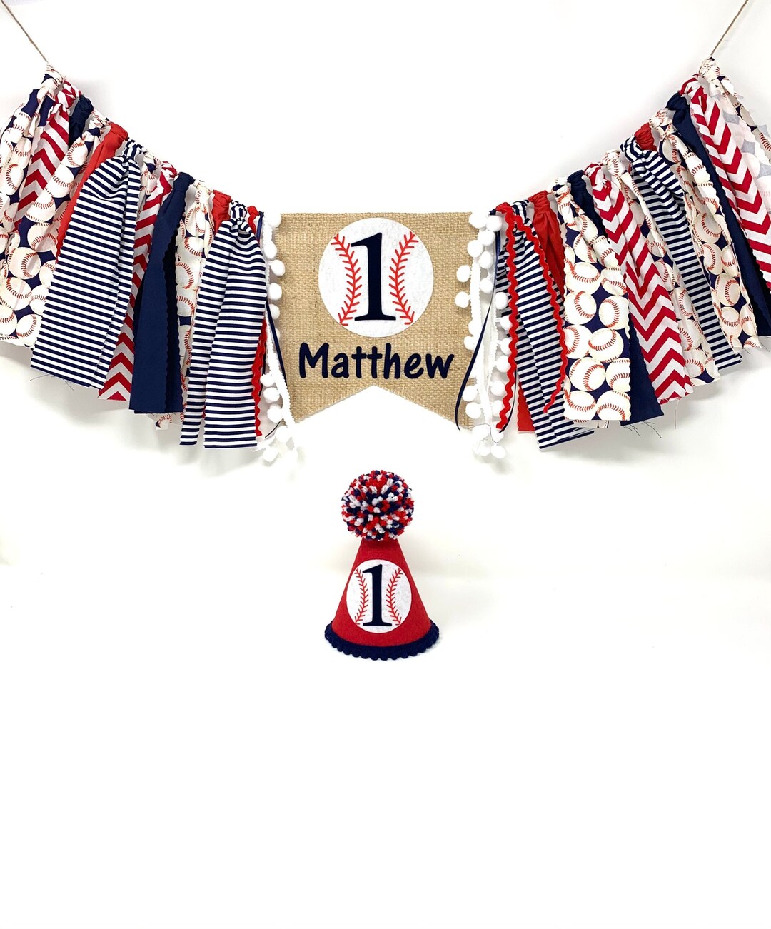 Baseball Birthday Banner With Name -first Birthday Hat - Baseball Cake ...
