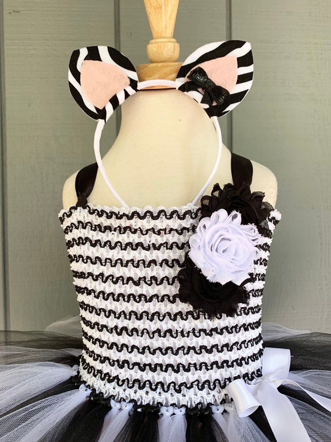 Zebra Dress Zebra Tutu Girls Halloween Costume Black and - Etsy