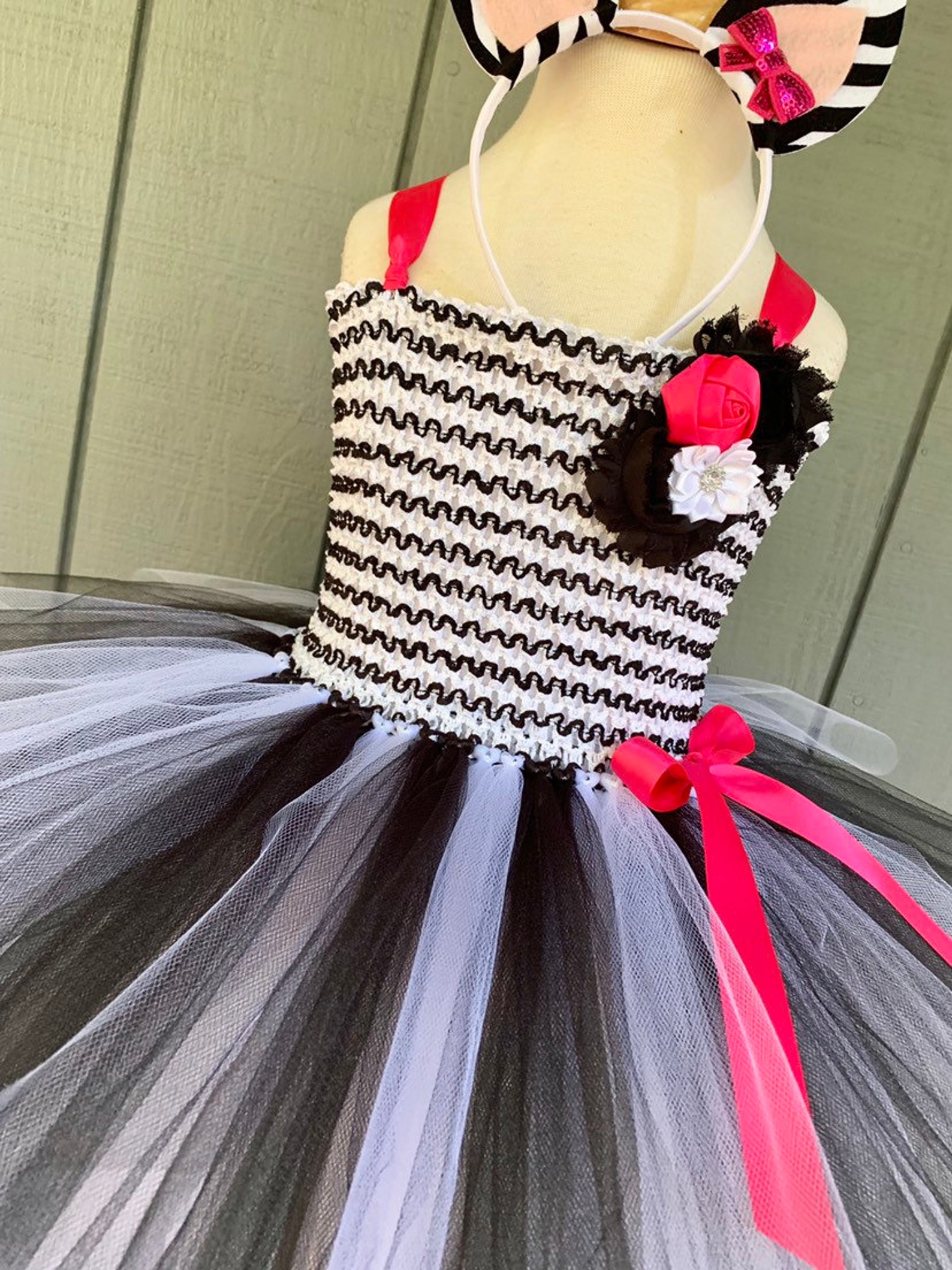 Zebra Costume Zebra Tutu Halloween Costume Black and - Etsy