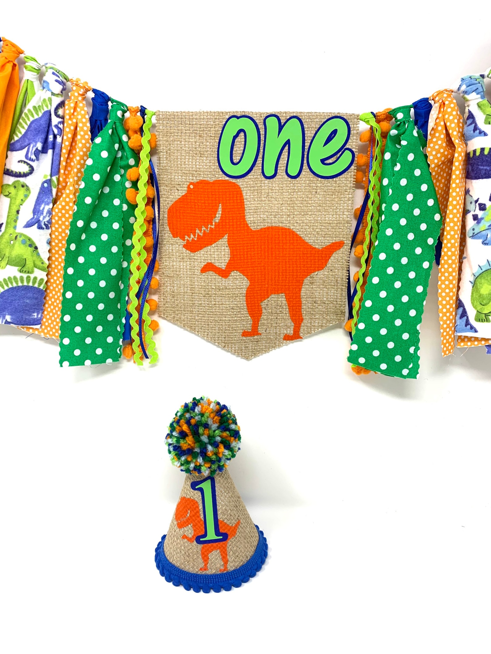 Dinosaur High Chair Banner - T-rex Birthday Banner - Boys 1st Birthday ...