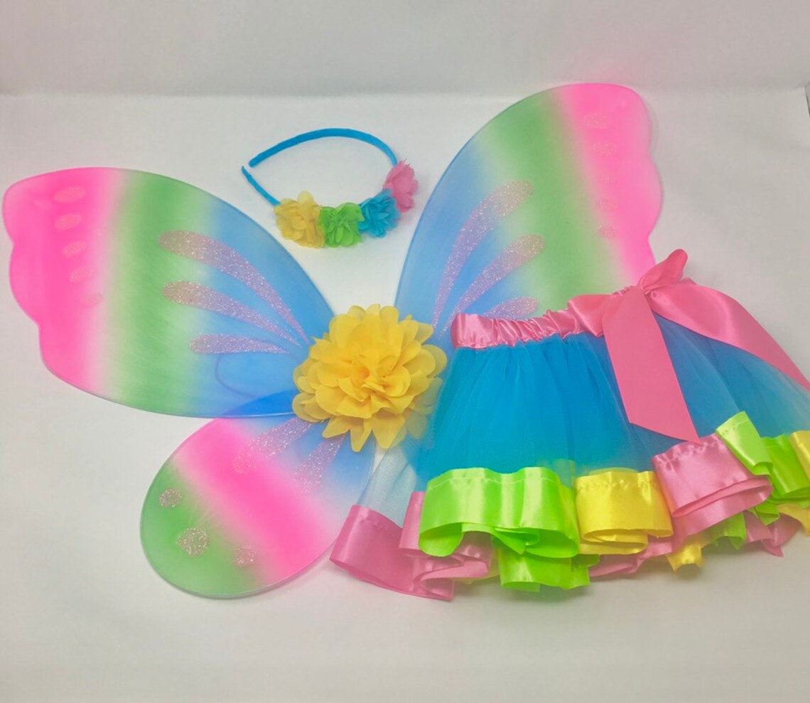 Bright Rainbow Fairy Costume Girl Halloween Costume Girls - Etsy