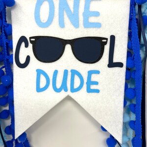 One Cool Dude Birthday Banner - First Birthday Banner -boys Blue Cool ...