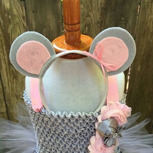 Mouse Tutu Dress - Mouse Costume - Halloween Costume - Gray and Pink ...