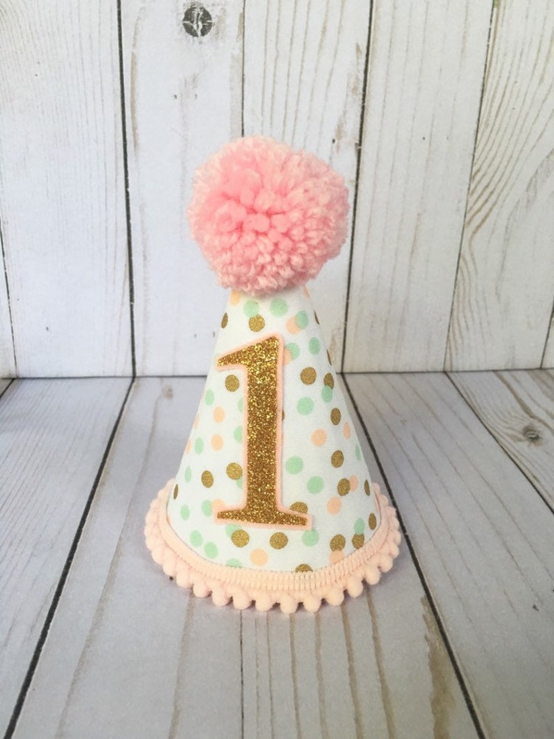 Girls First Birthday Hat and High Chair Banner - 1st Birthday Hat - One ...