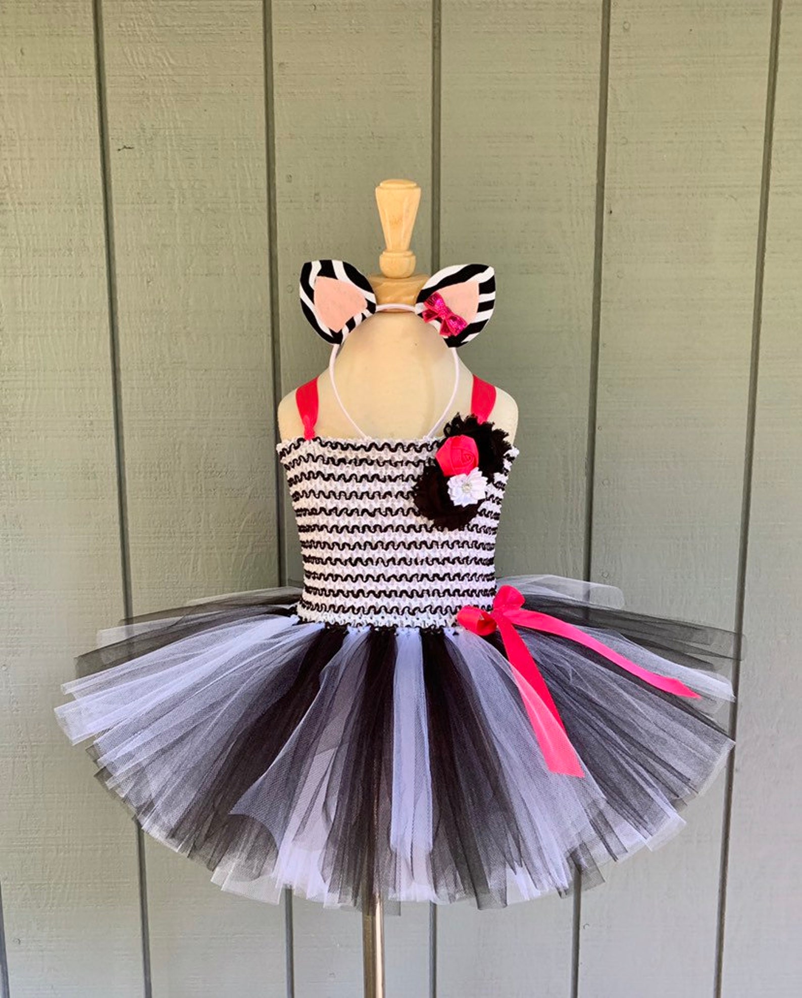 Zebra Costume Zebra Tutu Halloween Costume Black and - Etsy