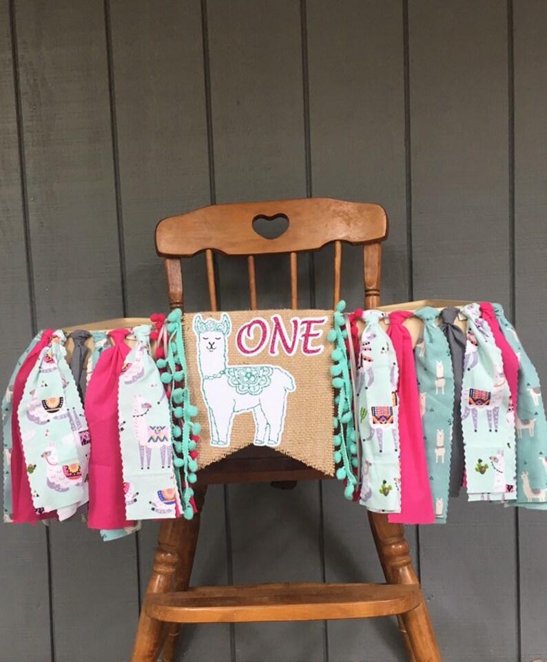 Llama High Chair Banner 1st Birthday Party Hat Llama - Etsy