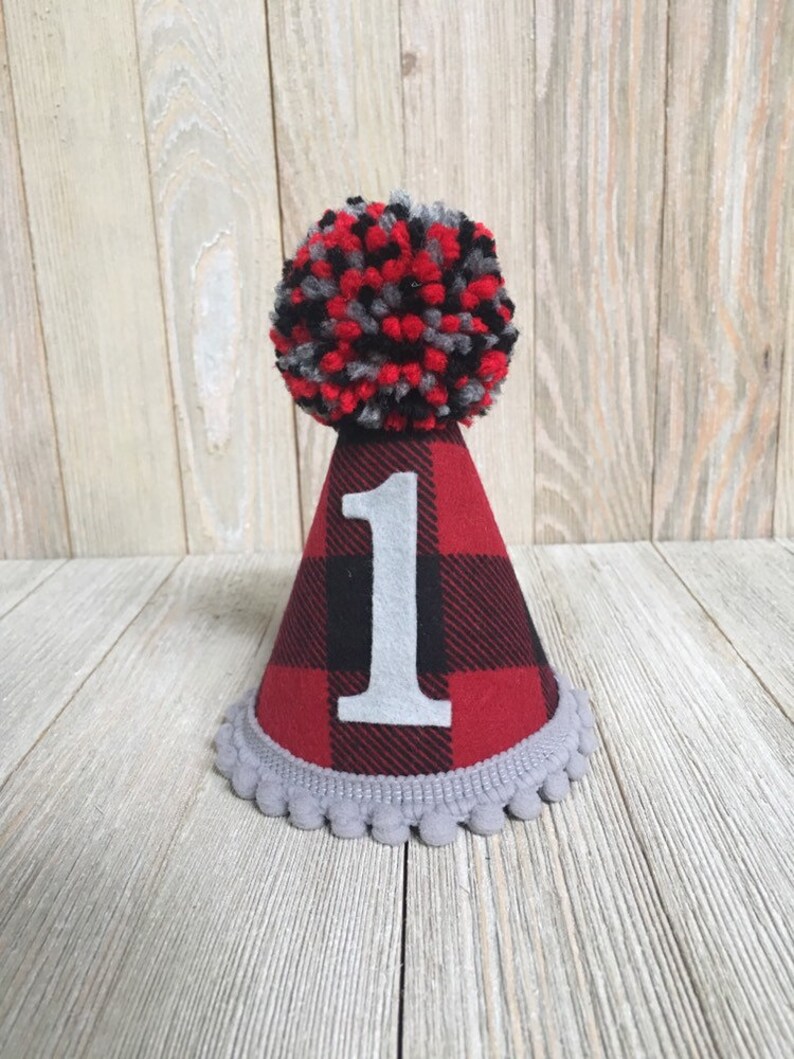 Buffalo Plaid Birthday Hat - First Birthday Hat - 1st Birthday Hat ...