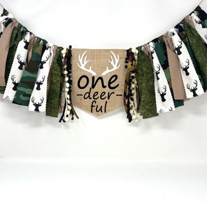 One-deer-ful High Chair Banner - Boys Deer Banner - Camo Hunting ...