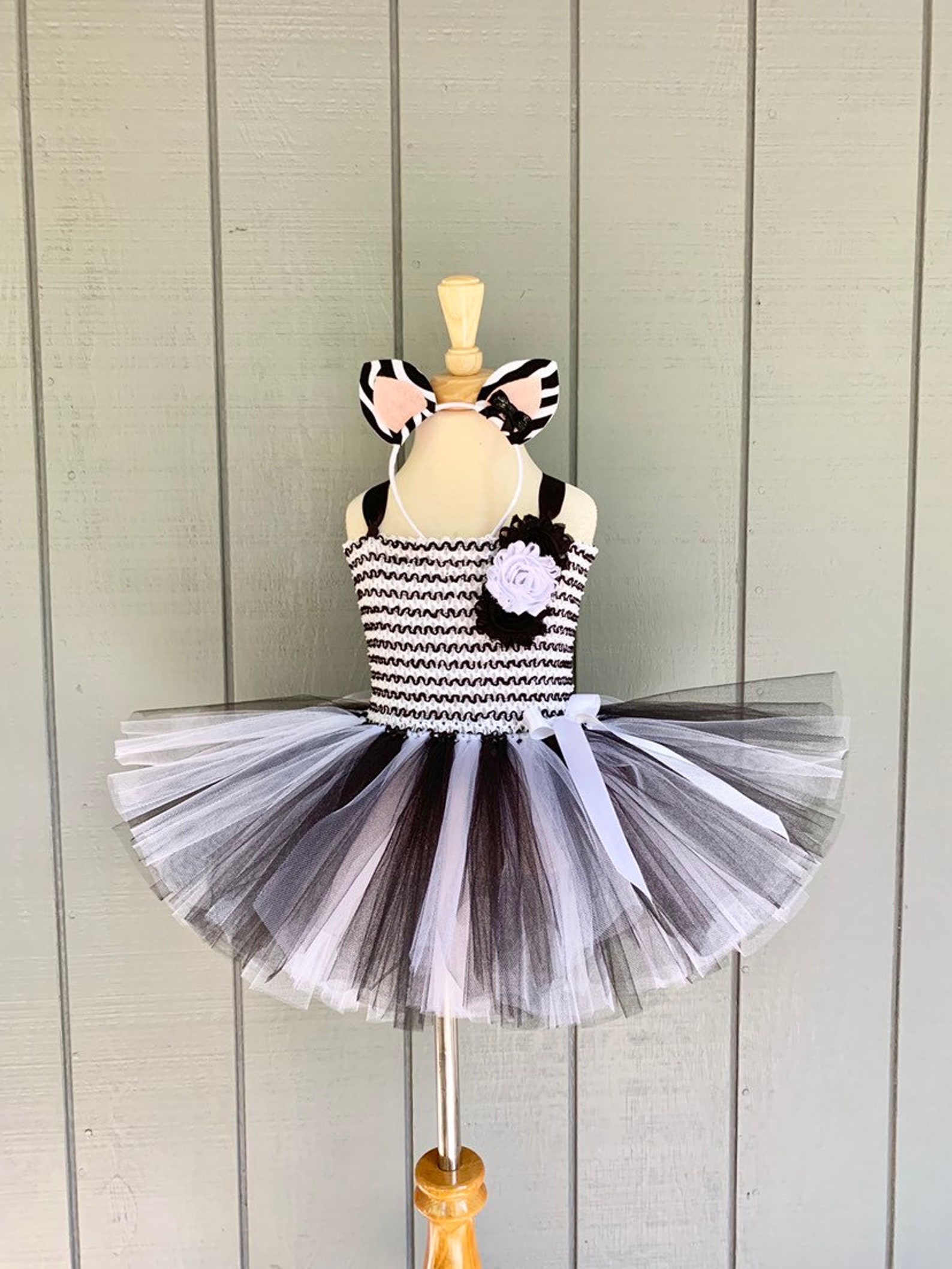 Zebra Dress Zebra Tutu Girls Halloween Costume Black and - Etsy
