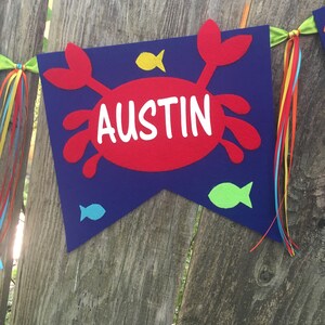 Boys Under the Sea Birthday Hat and Banner - First Birthday - Sea Life ...
