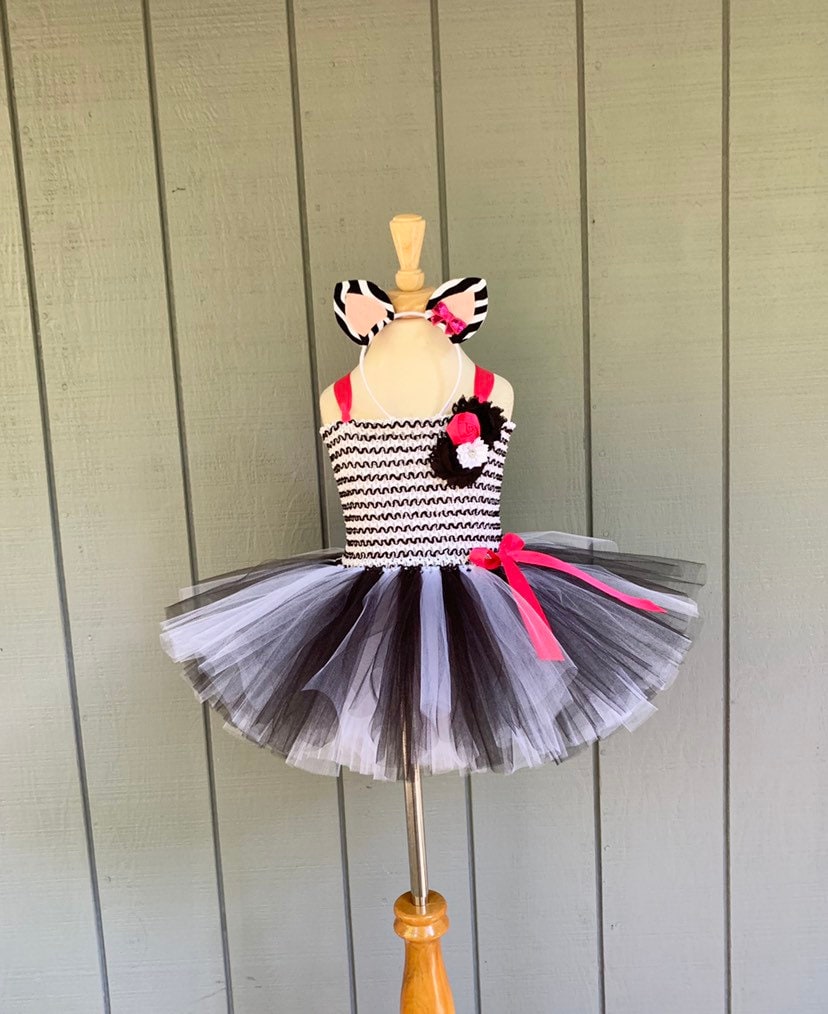 Zebra Costume Zebra Tutu Halloween Costume Black and - Etsy