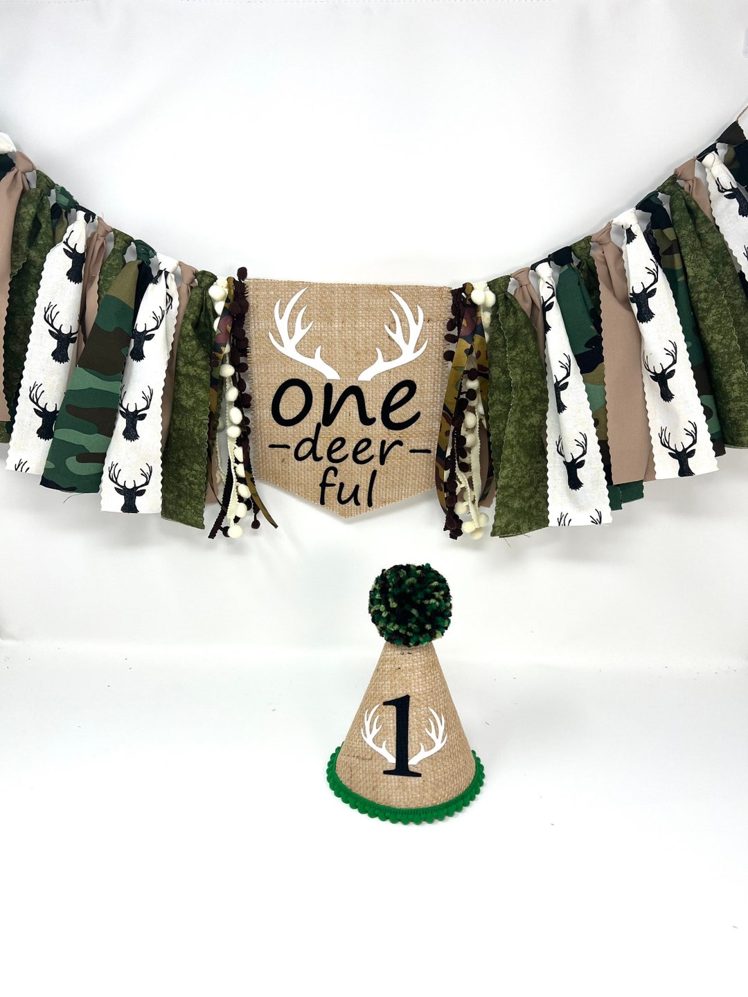 One-deer-ful High Chair Banner - Boys Deer Banner - Camo Hunting ...