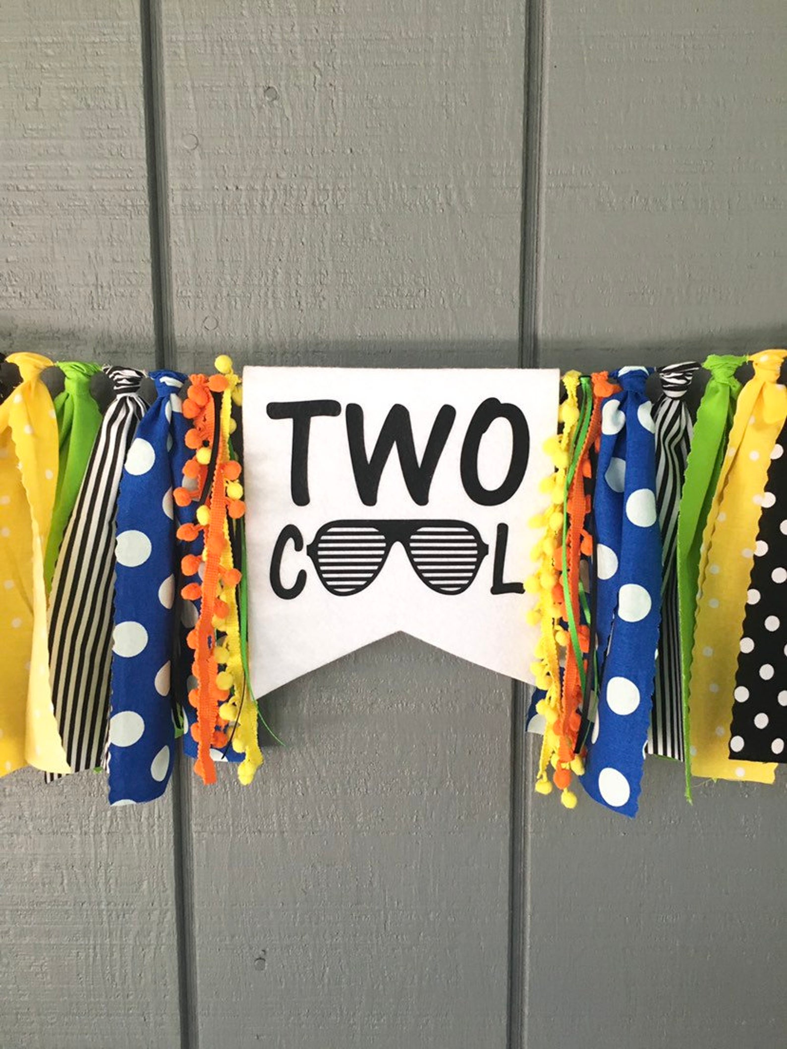 Boys Two Cool Birthday Banner Second Birthday Banner Two | Etsy