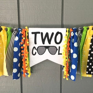 Boys Two Cool Birthday Banner - Second Birthday Banner - Two Cool ...
