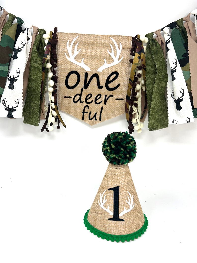 One-deer-ful High Chair Banner Boys Deer Banner Camo - Etsy