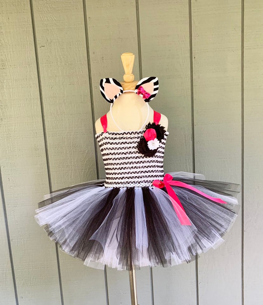 Zebra Costume - Zebra Tutu - Halloween Costume - Black and Pink Zebra ...