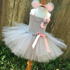 Mouse Tutu Dress - Mouse Costume - Halloween Costume - Gray and Pink ...