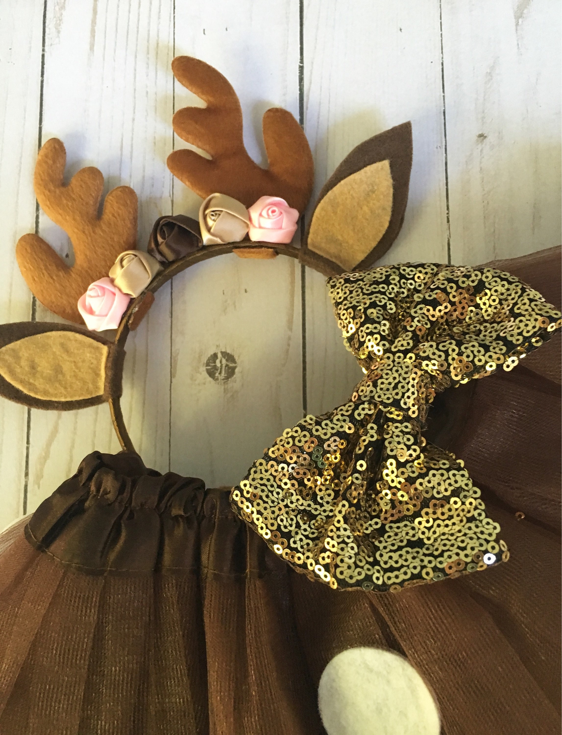Deer Costume - Girls Deer Outfit - Brown Deer Tutu - Christmas Outfit ...