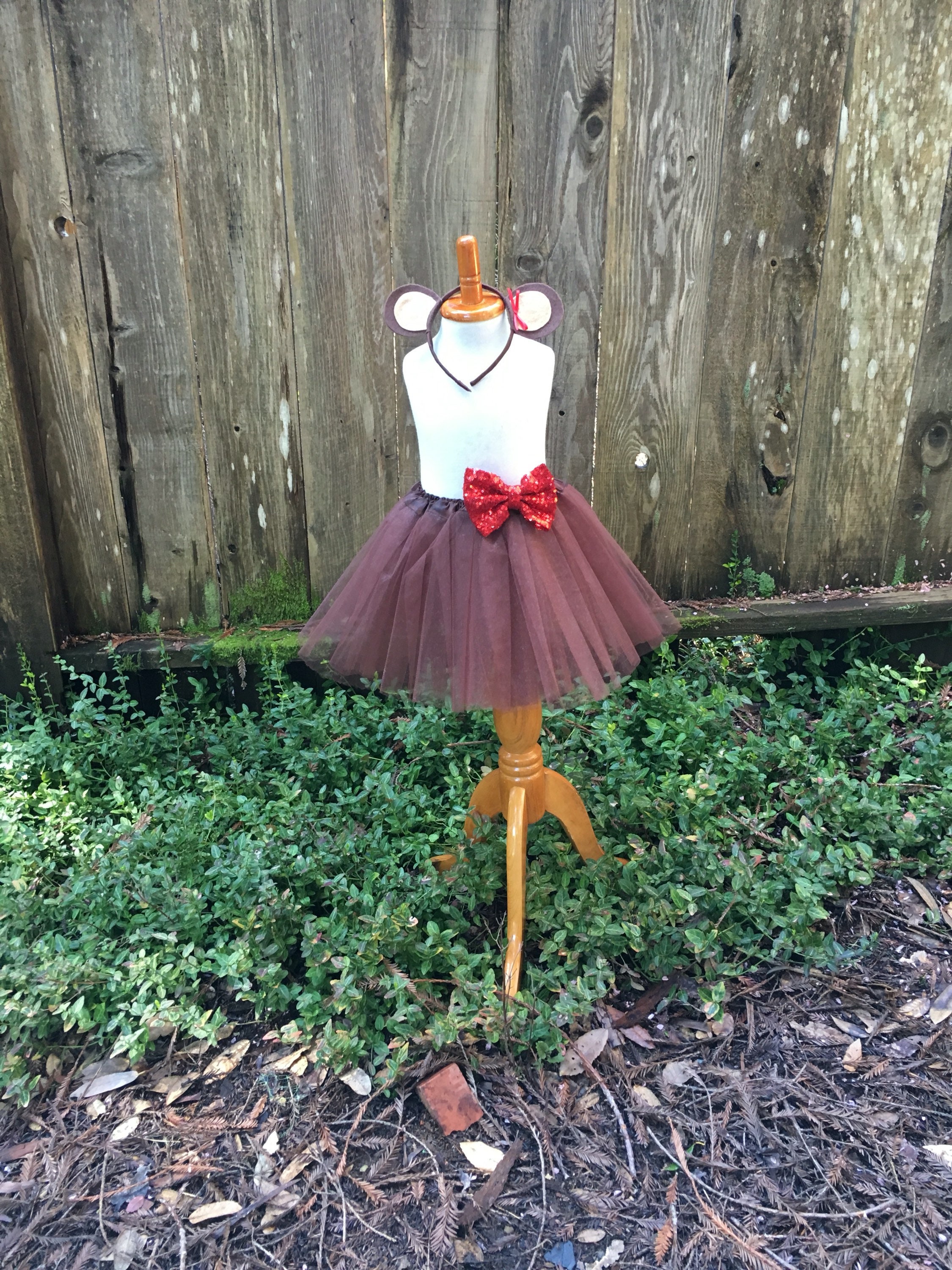 Monkey Costume Red and Brown Monkey Tutu Girls Halloween - Etsy