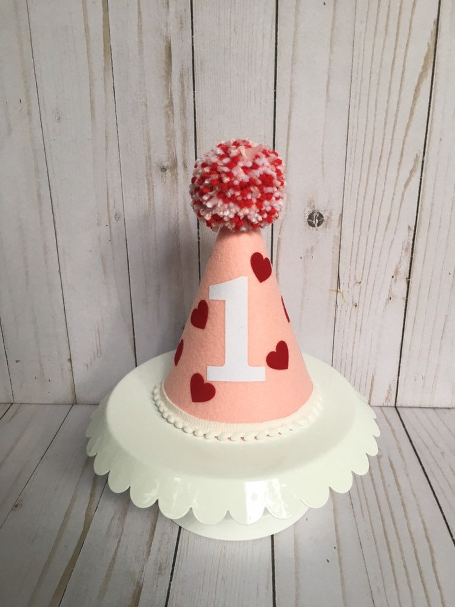 Valentines day theme banner and hat Girls 1st birthday hat | Etsy