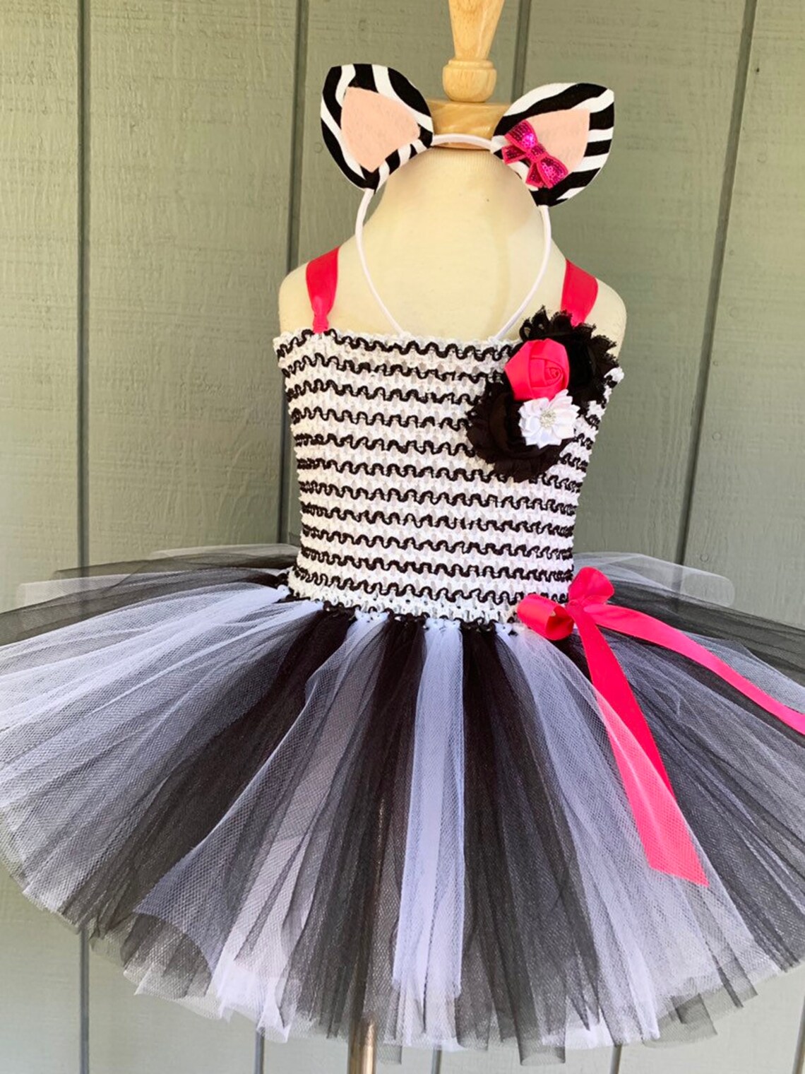 Zebra Costume Zebra Tutu Halloween Costume Black and - Etsy