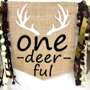 One-deer-ful High Chair Banner - Boys Deer Banner - Camo Hunting ...
