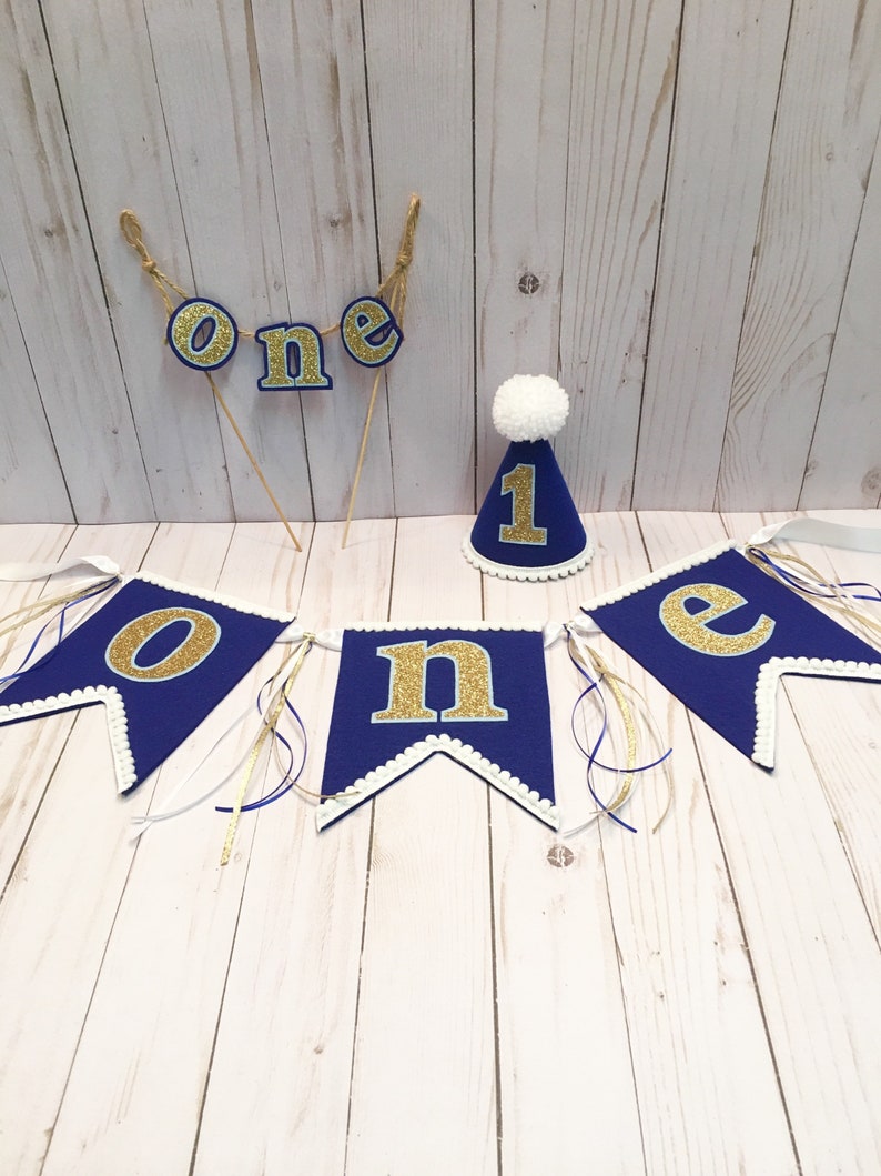 Boys 1st birthday hat and high chair banner first birthday | Etsy