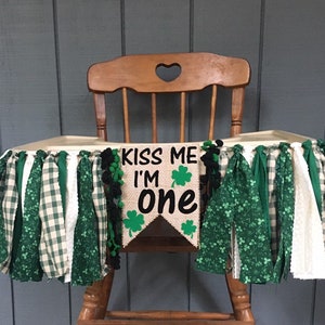 Kiss Me I'm One - St. Patrick's Day Banner - St Pattys Day High Chair ...