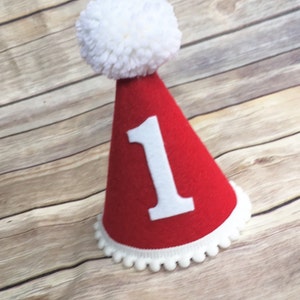 1st Birthday Hat - First Birthday High Chair Banner and Hat - Red and ...