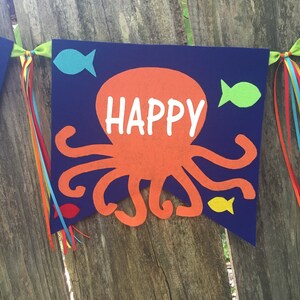 Boys Under the Sea Birthday Hat and Banner - First Birthday - Sea Life ...