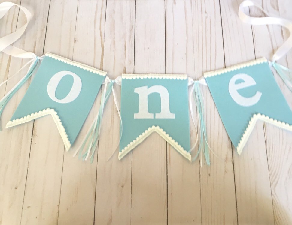 Boys 1st Birthday Hat and Banner - Blue Party Hat - Boys High Chair ...