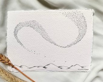 Murmuration Drawing | Etsy
