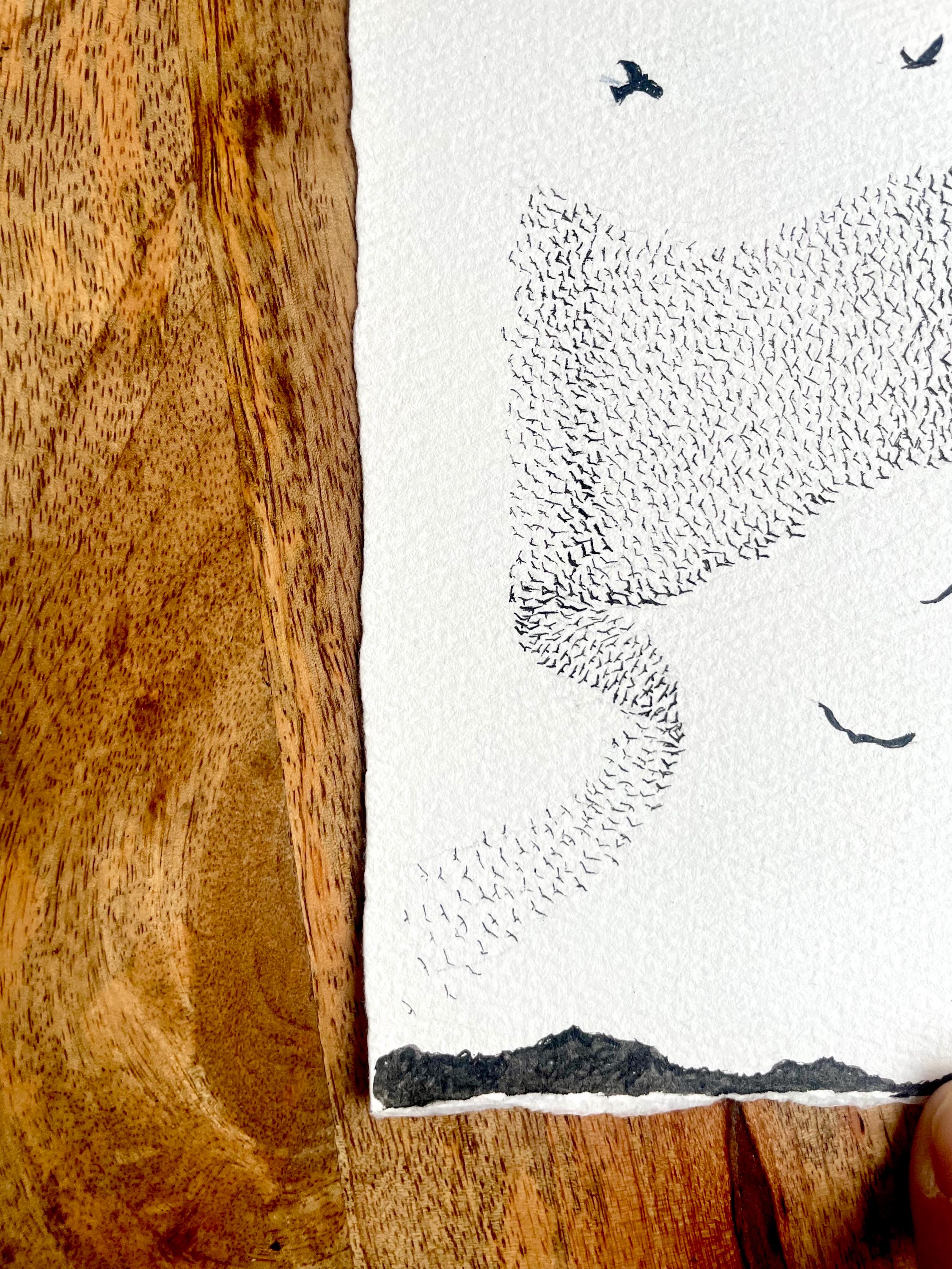 Wave: Small Murmuration Drawing - Etsy