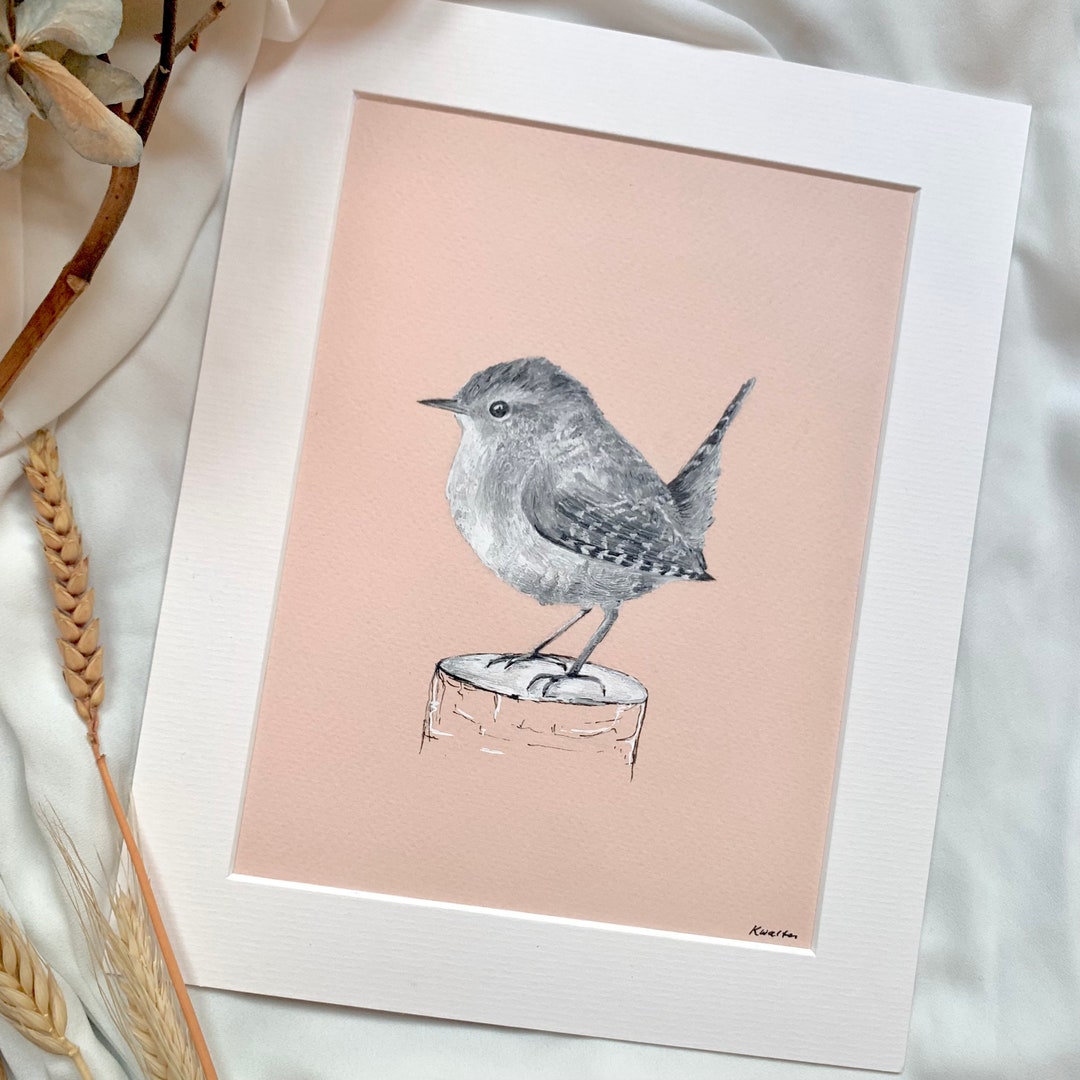 Wren Portrait, Original Bird Art - Etsy