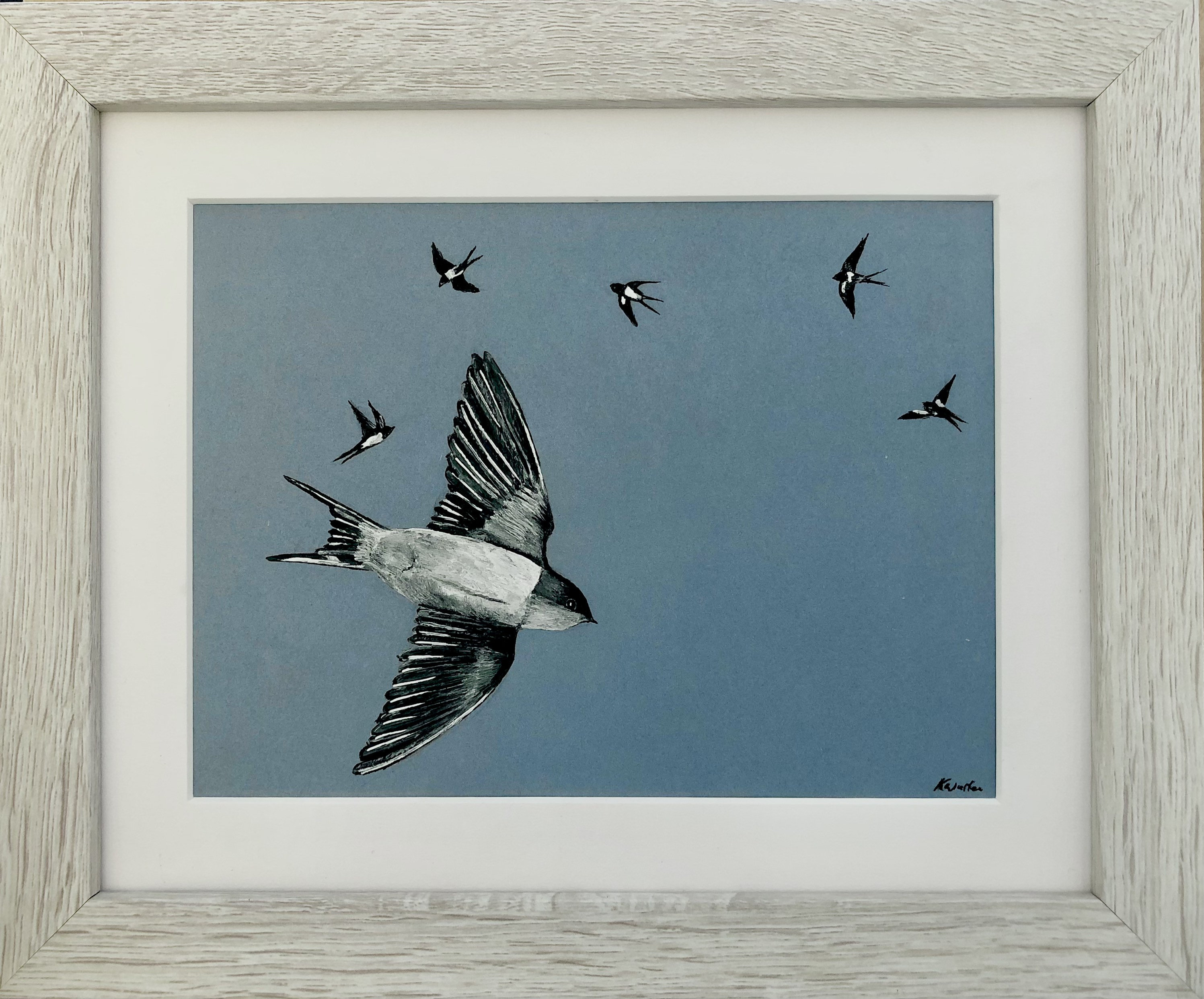 Swallows Pen and Ink Drawing | Etsy