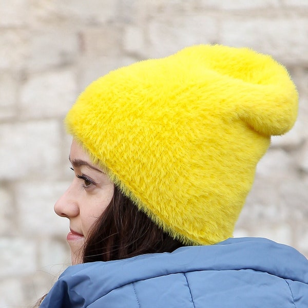 Fuzzy Beanie - Etsy