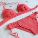 Coral Bikini Crochet - Crochet Bikini Set - Crocheted Swim Suit ...
