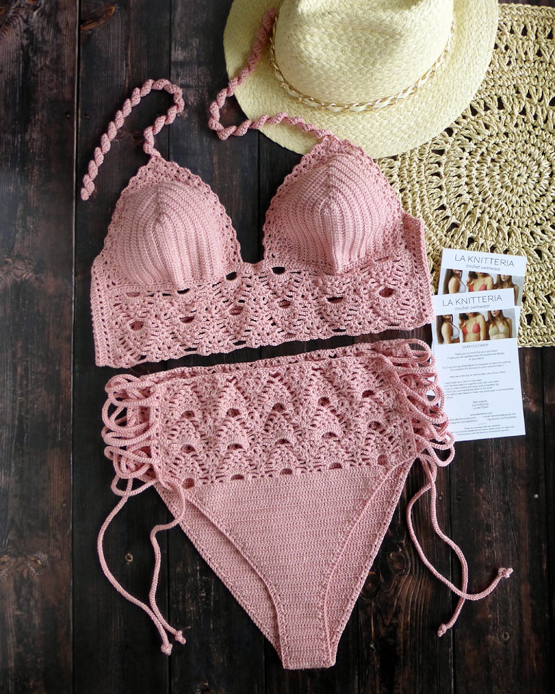 High Waist Crochet Bikini Lace High Waisted Crochet Swimsuit - Etsy