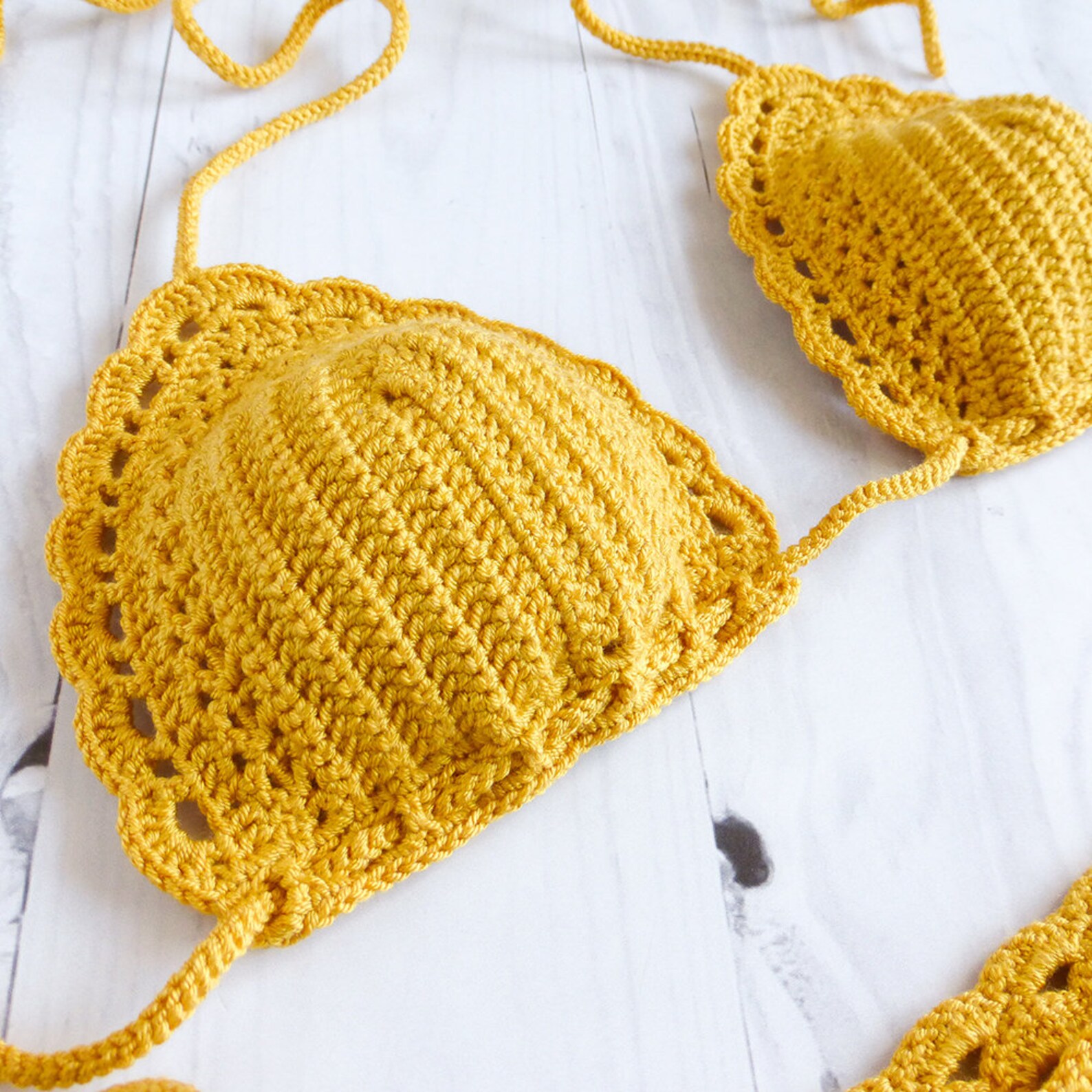Brazilian Crochet Swimsuit in Yellow, Women Crochet Bathing Suit ...