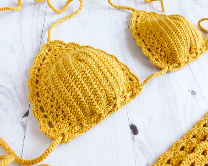 Brazilian Triangle Top Bikini Stretchy Crochet Bra Top - Etsy