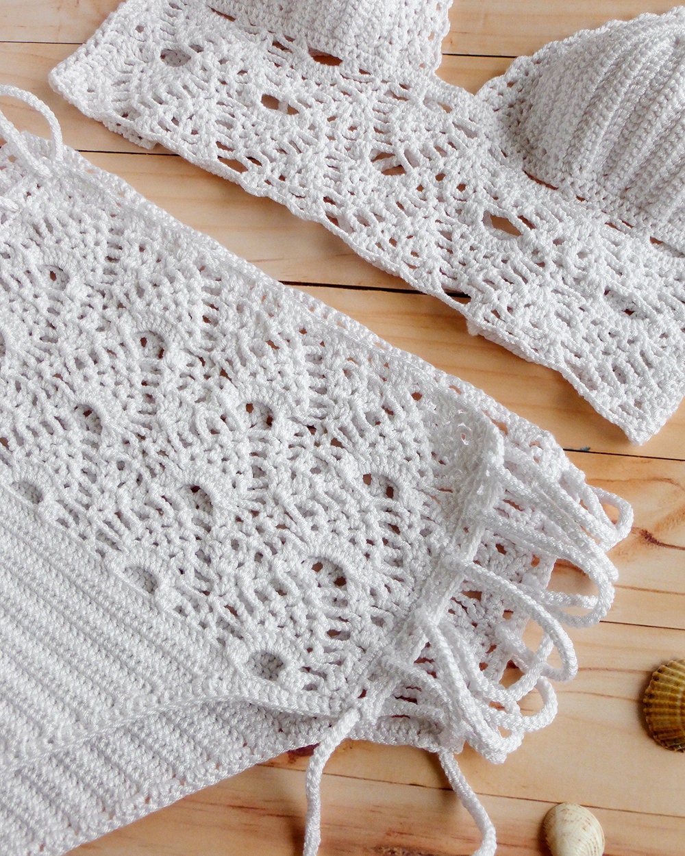 High Waist Crochet Swimsuit, Lace High Waisted Crochet Bikini Set, Lace ...
