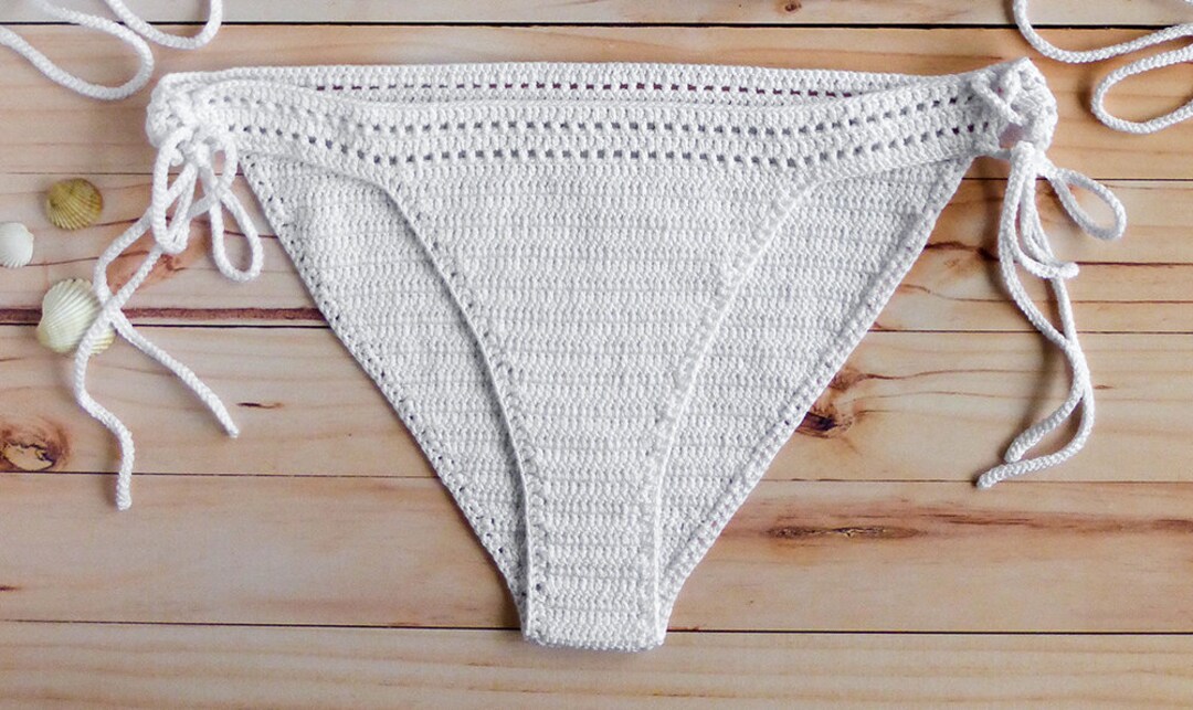 Hipster Crochet Bikini Bottom - Full Coverage Crochet Swimsuit Bottoms ...