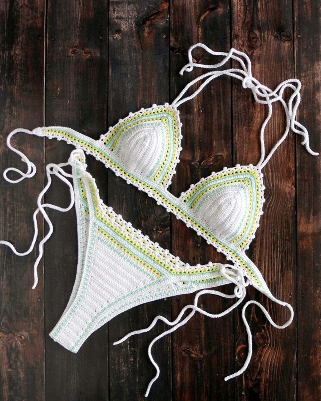 Brazilian Crochet Bikini, Cheeky Crochet Swimsuit, High Leg Crocheted ...