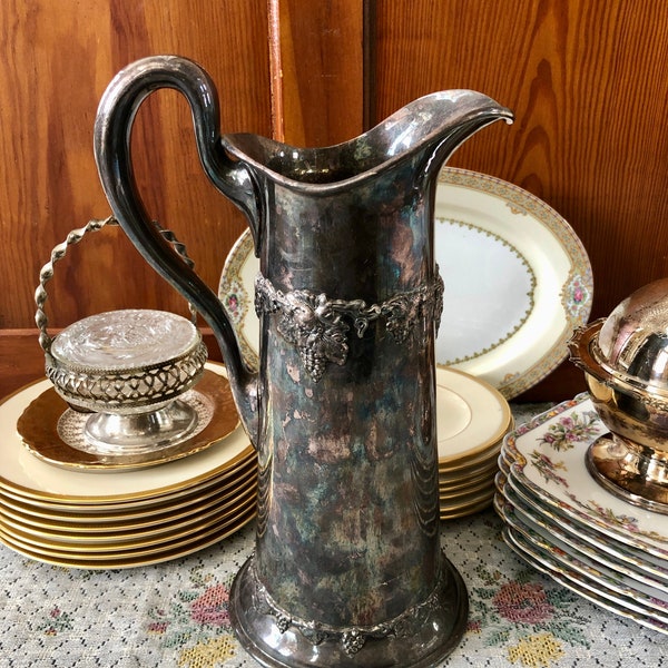 Silver Plate Pitcher - Etsy