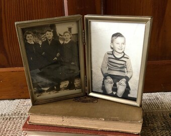 Double Frame Brass Picture Frame Vintage Frame Brass Frame Gold Frame ...