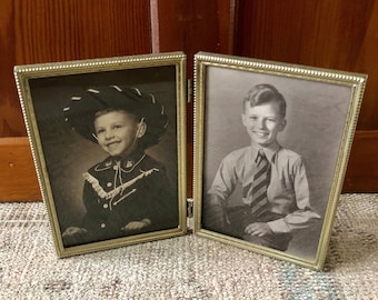 Double Frame Brass Picture Frame Vintage Frame Brass Frame Gold Frame ...