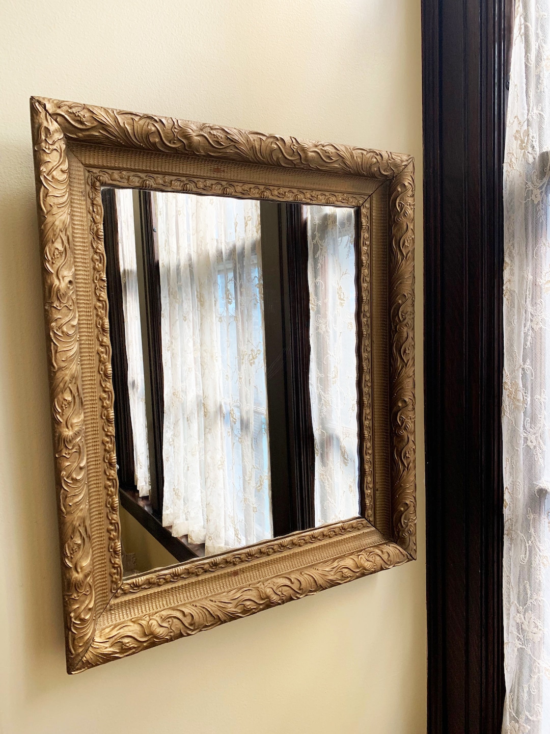 Antique Mirror Wall Decor Mirror Vintage Mirror Wood Mirror Bedroom ...