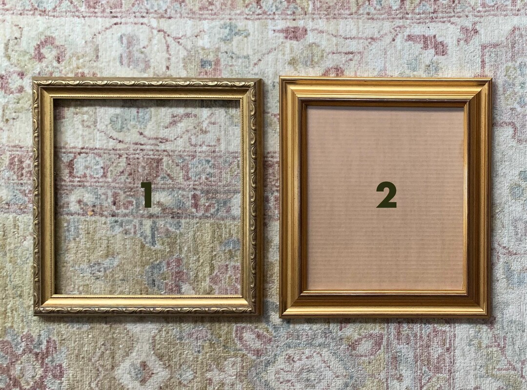 Vintage Frame Gold Frame Square Frame Gold Wood Frame 10x11 Frame Art ...