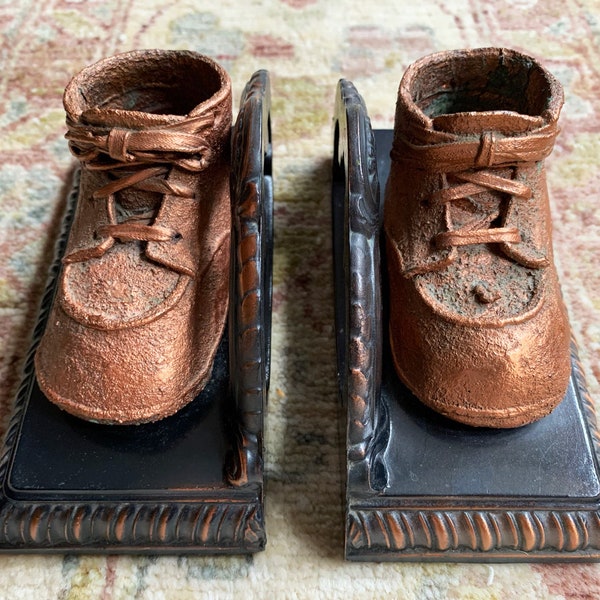 Antique Bronzed Baby Shoes - Etsy